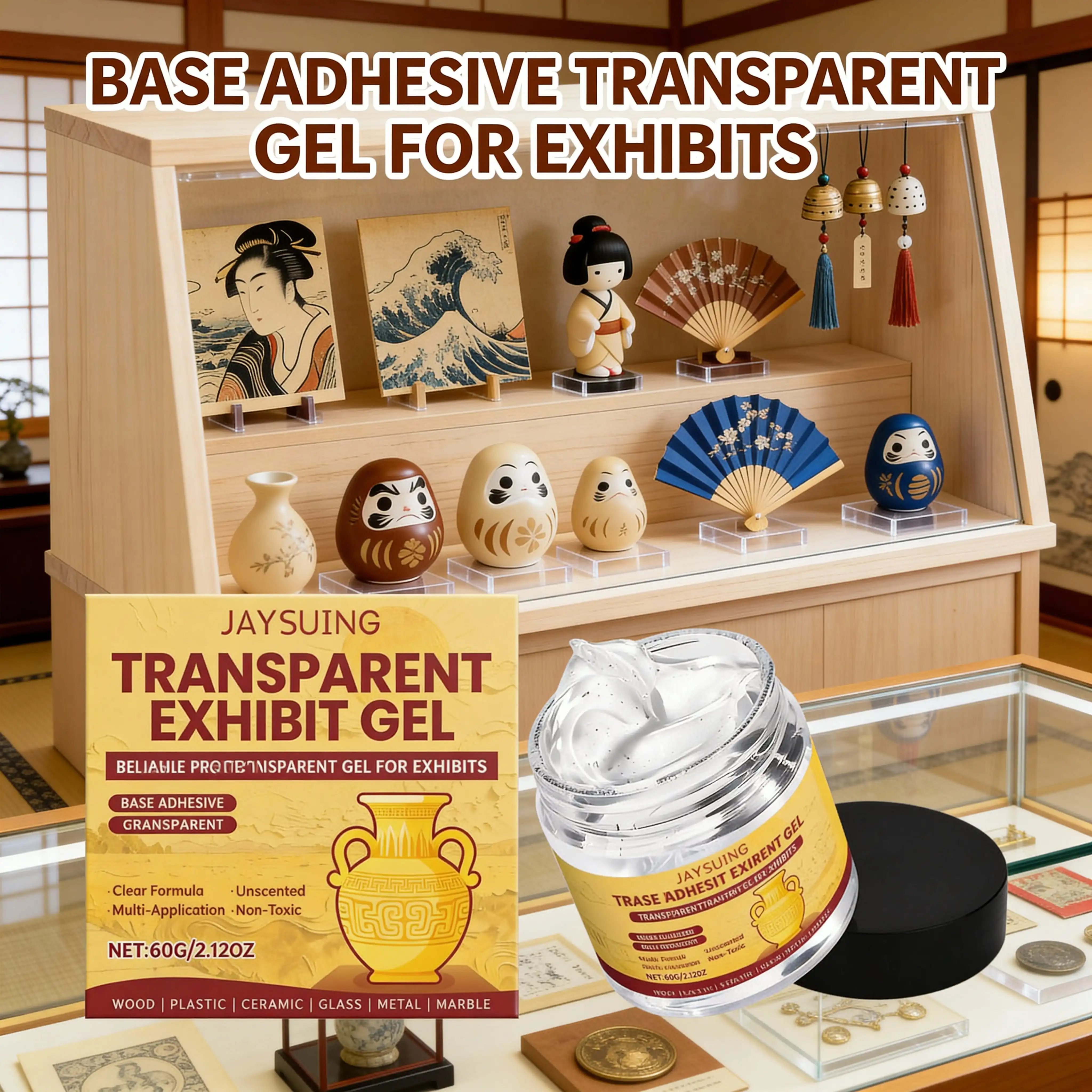 Clear Museum Gel Display Adhesive For Collectibles Reusable Invisible ...