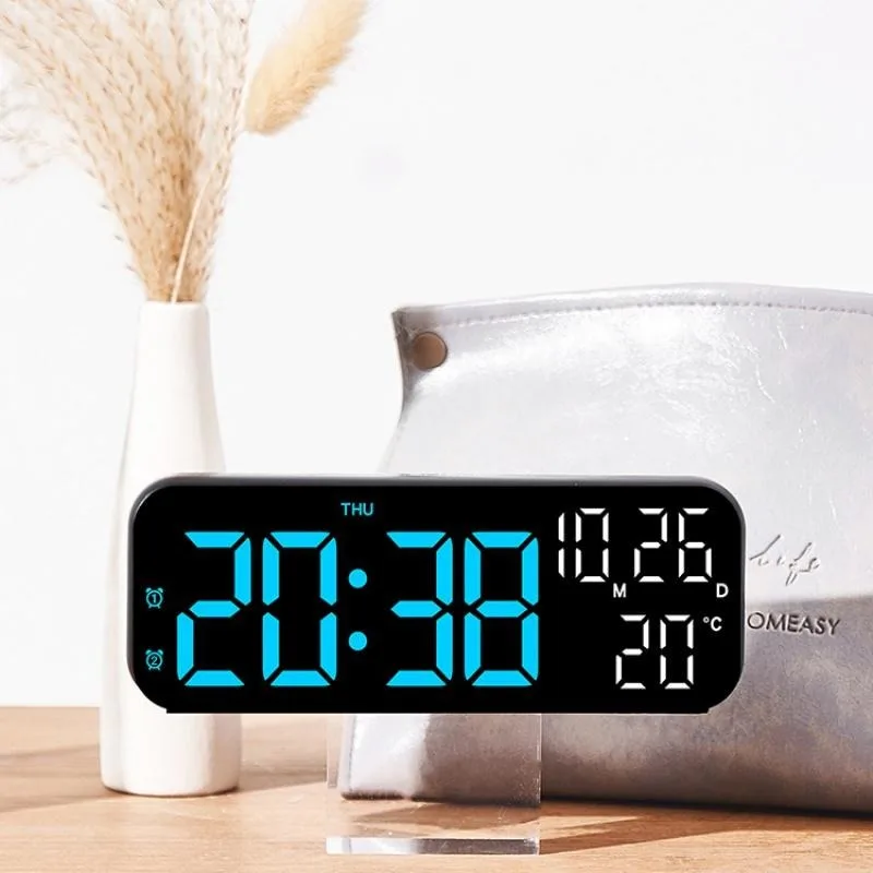 USB-Powered-LED-Digital-Clock-Date-TEMP-Week-Snooze-DST-Alarm-Clock-Brightness-Adjustment ...