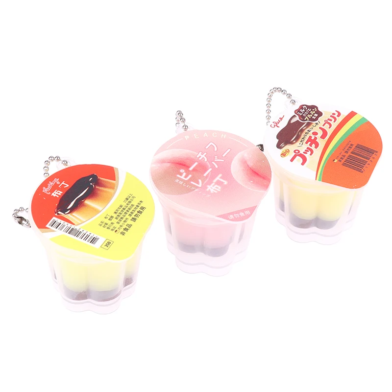 Novelty-Pudding-Pendant-Food-Play-Reduce-Pressure-Keychain-Fragrance ...
