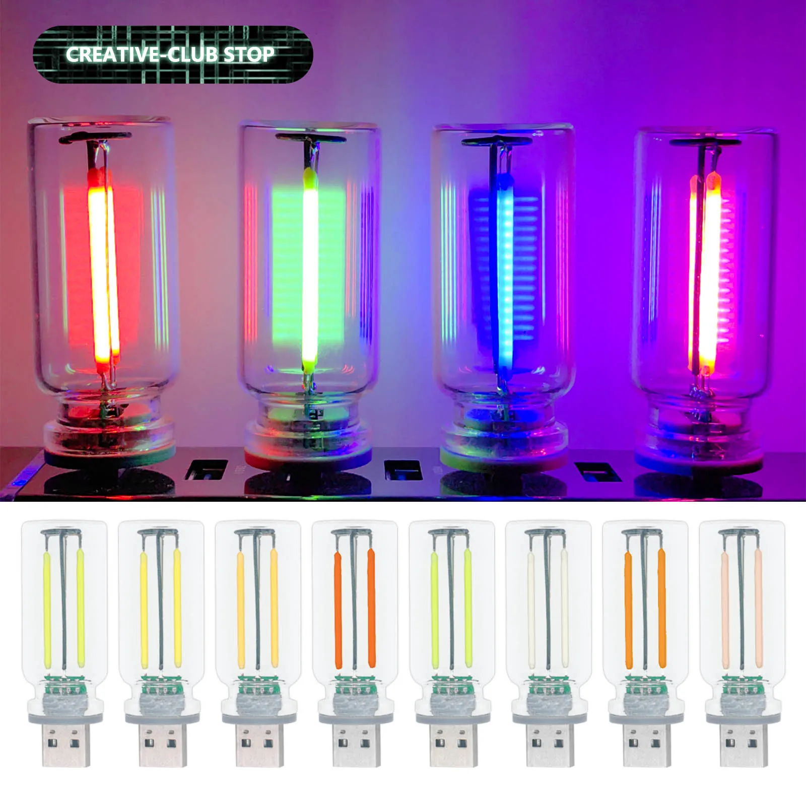 USB Touch Control LED Night Light Atmosphere Light Edison Bulb ...