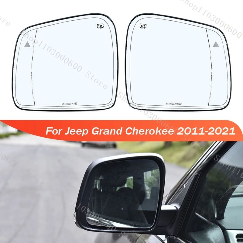 For-Jeep-Grand-Cherokee-2011-2021-Car-Rearview-Door-Side-Mirror-Lens ...