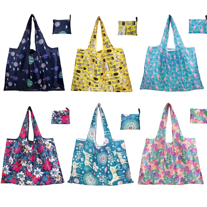 Shopping-Bag-Flower-Animal-Pattern-Foldable-Fabric-Cute-Tote-Eco ...