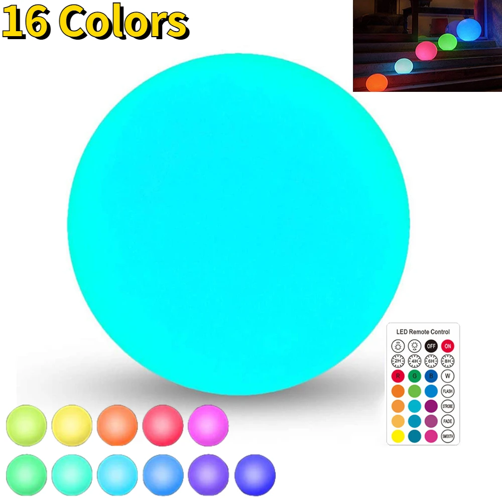 LED Solar Ball Light Swimming Pool Remote Control Outdoor Garden Decor ...