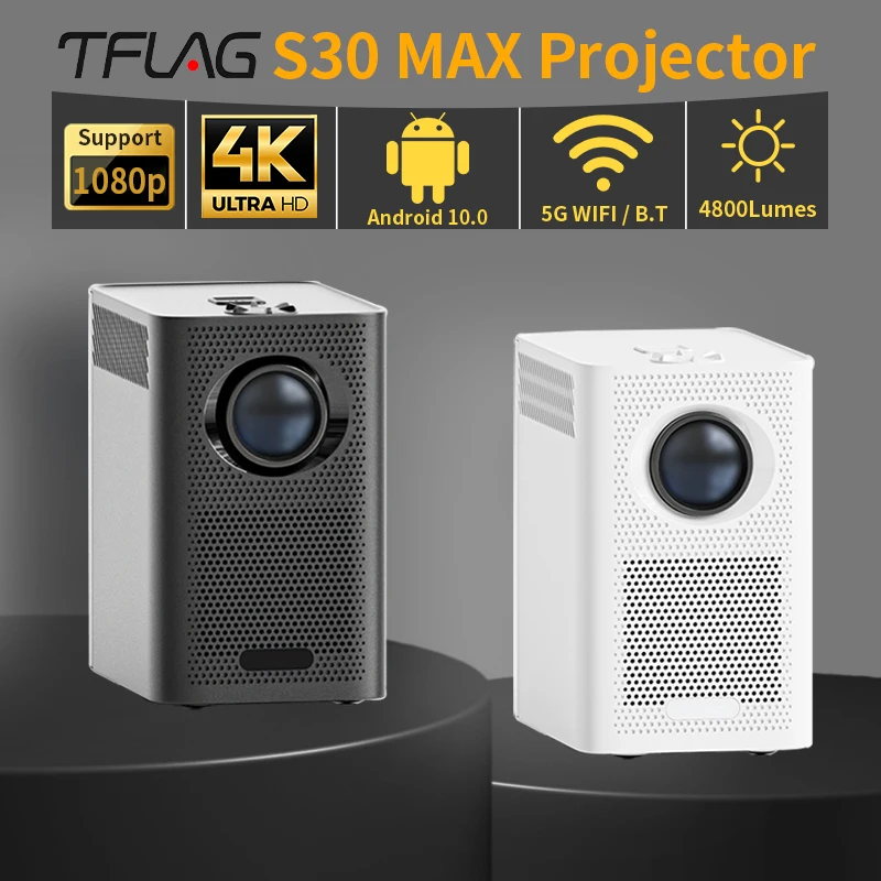 TFlag-miniproyector-LED-S30-MAX-4K-5G-BT-WIFI-compatible-con-Full-HD ...