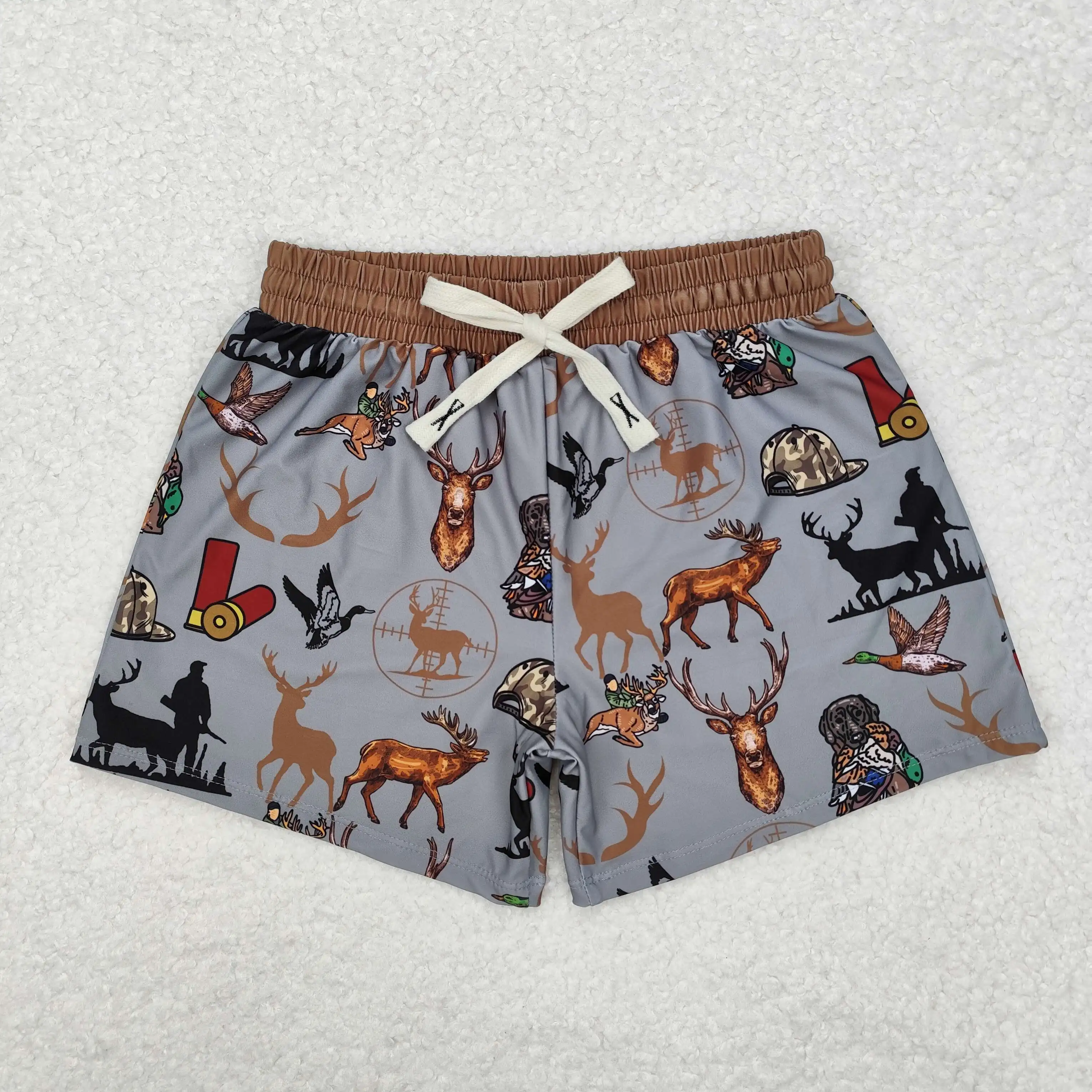 Dog Duck Deer Hunting Print Boys Summer Swim Trunks RTS Wholesale Baby ...