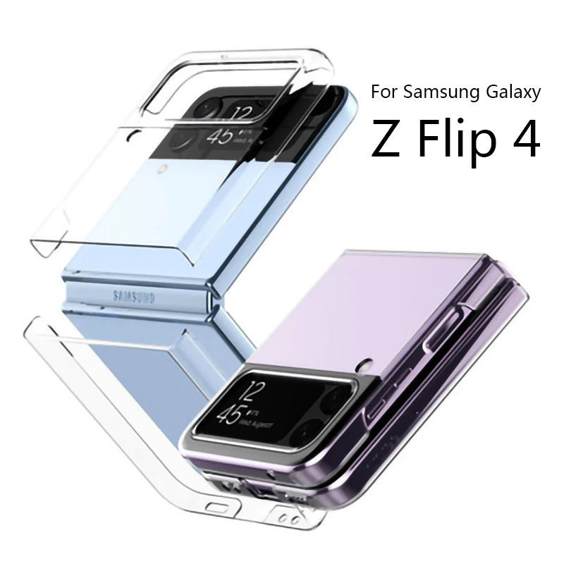 Folding-Cover-for-Samsung-Galaxy-Z-Flip-4-Transparent-Protective-Anti ...