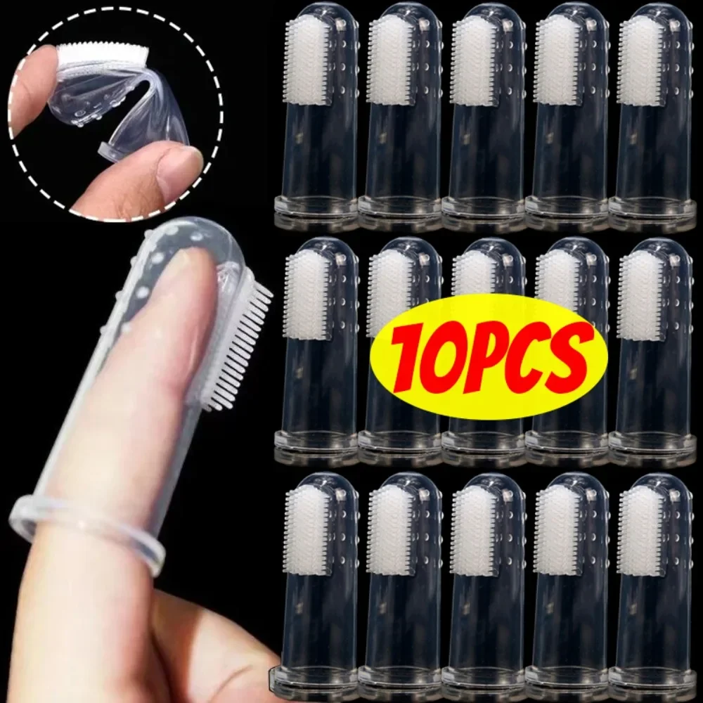 10/1PCS Pet Silicone Finger Toothbrush Super Soft Finger Cots ...