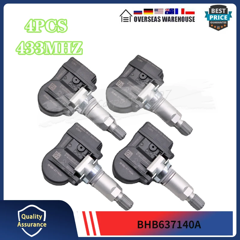 BHB637140A 433MHZ TPMS Tire Pressure Monitor Sensor 4Pcs For Mazda 2 3 ...