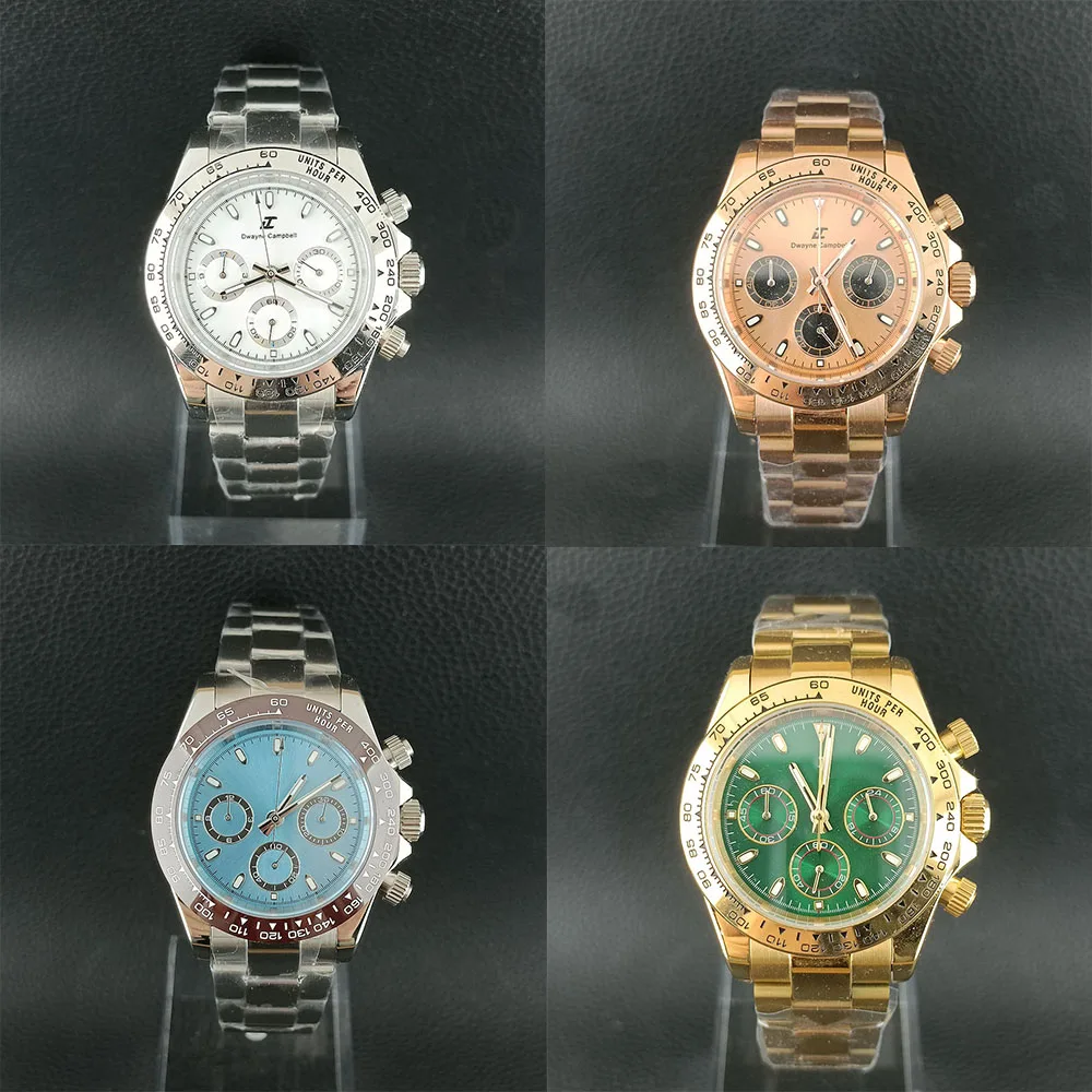 vk63 case custom logo watch case panda dial japan quartz watch VK63 ...