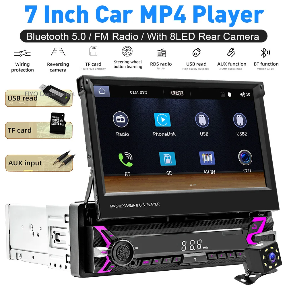 7-Inch-Car-MP4-Player-Car-Radio-Bluetooth-5-1-Android-Auto-Wireless ...
