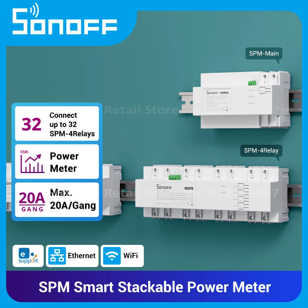 SONOFF-SPM-WiFi-Smart-Stackable-Power-Meter-20A-Gang-Overload ...