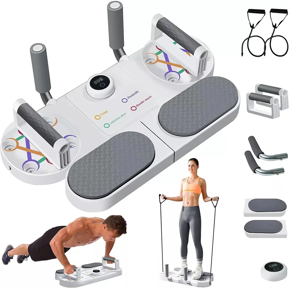 Push Up Board Chest Back Triceps Portable Exercise Workout Station with ...