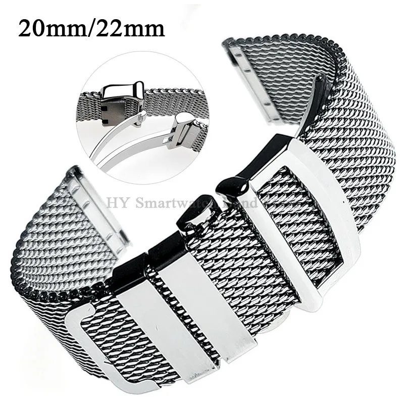 20mm-22mm-Milanese-Mesh-Strap-for-Seiko-for-Omega-Quick-Release-Wrist ...