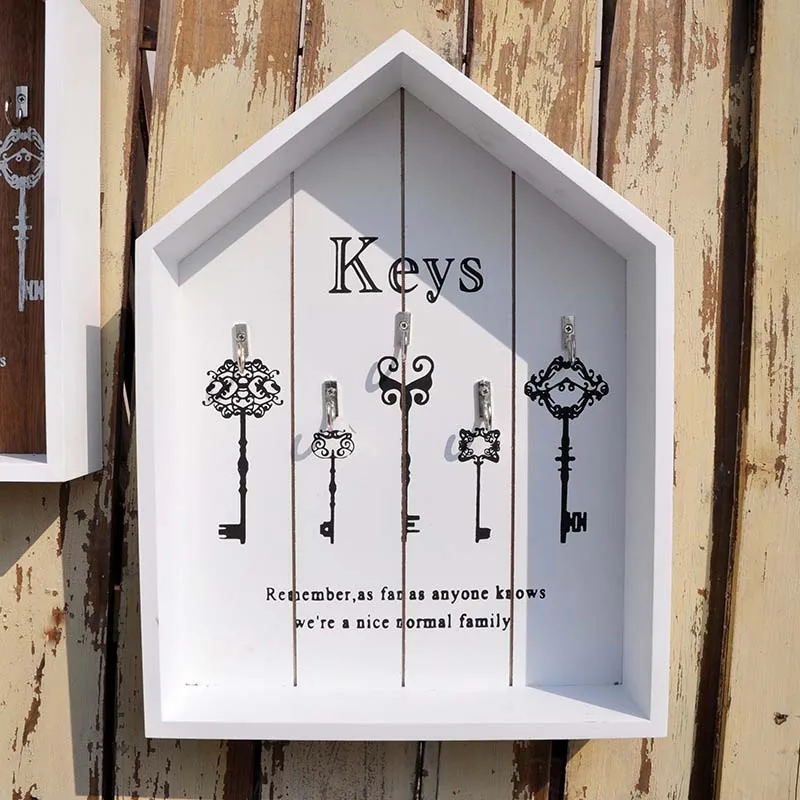 Kids Room Wooden Key Hook Storage Box Multi-purpose Key Boxes Wall ...