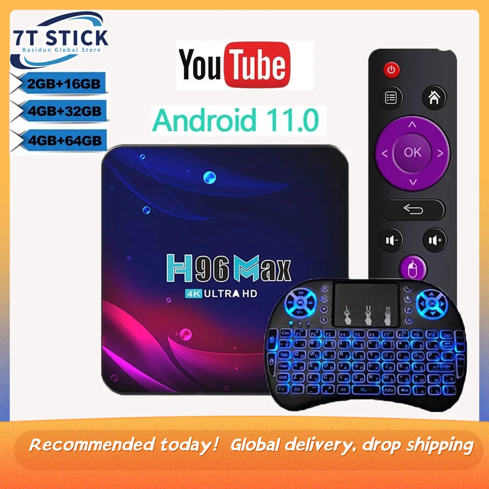 H96 Max Smart Tv Box Android 11 64gb Wifi 2.4g&5g 4k Usb 3.0 Hd Set Top ...
