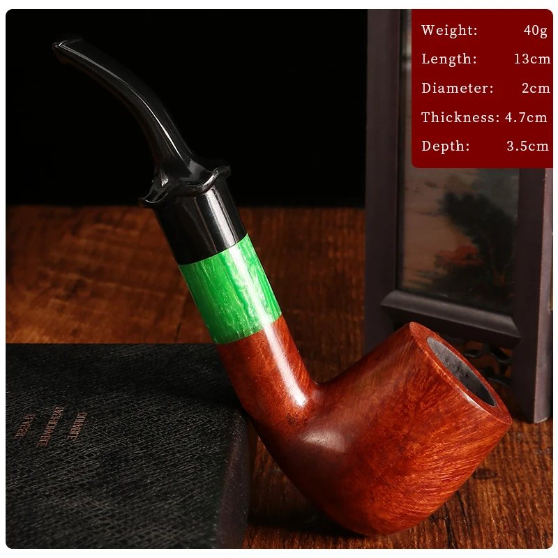 New Briar Pipe Engraved Briar Wood Pipe 9mm Filter Smoke Tobacco Pipe ...
