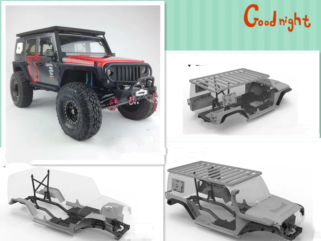 1/10 scale AXIAL SCX10 II JK Wrangler off Road Truck Car Body shell ...