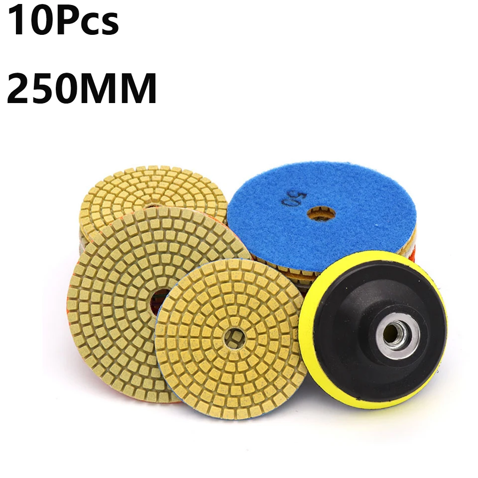 250MM-Flexible-Disc-Wet-Diamond-Buffing-Terrazzo-Polishing-Pad-For ...
