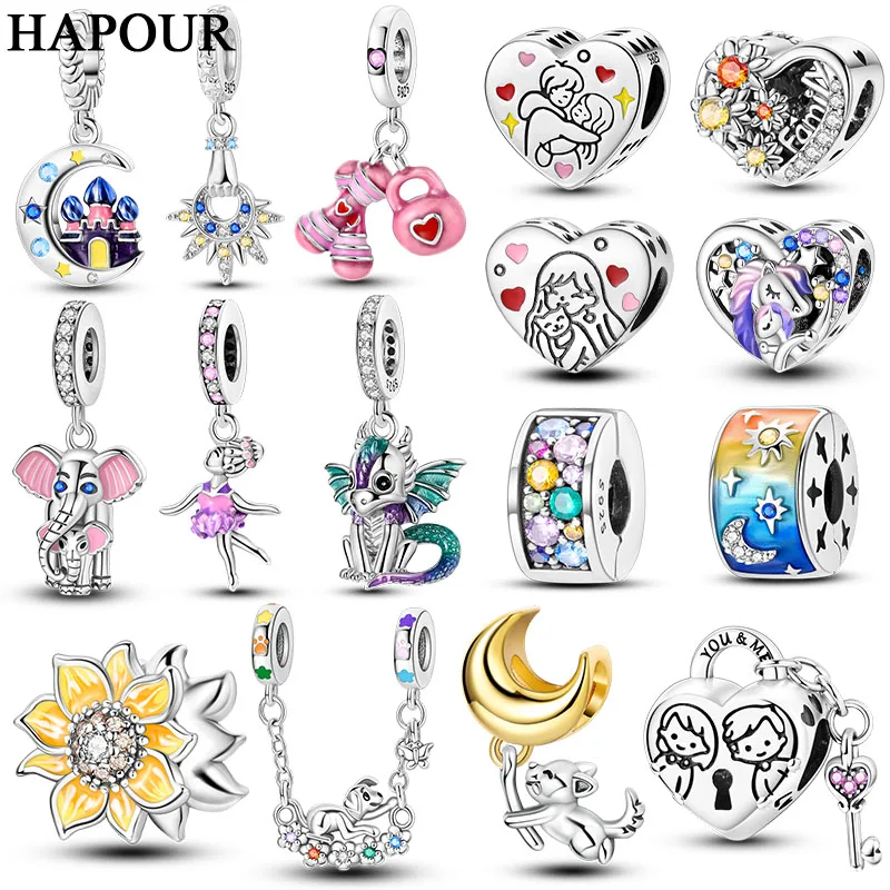 925 Silver Charm Fit Original Pan Bracelet Necklace Making Fashion ...