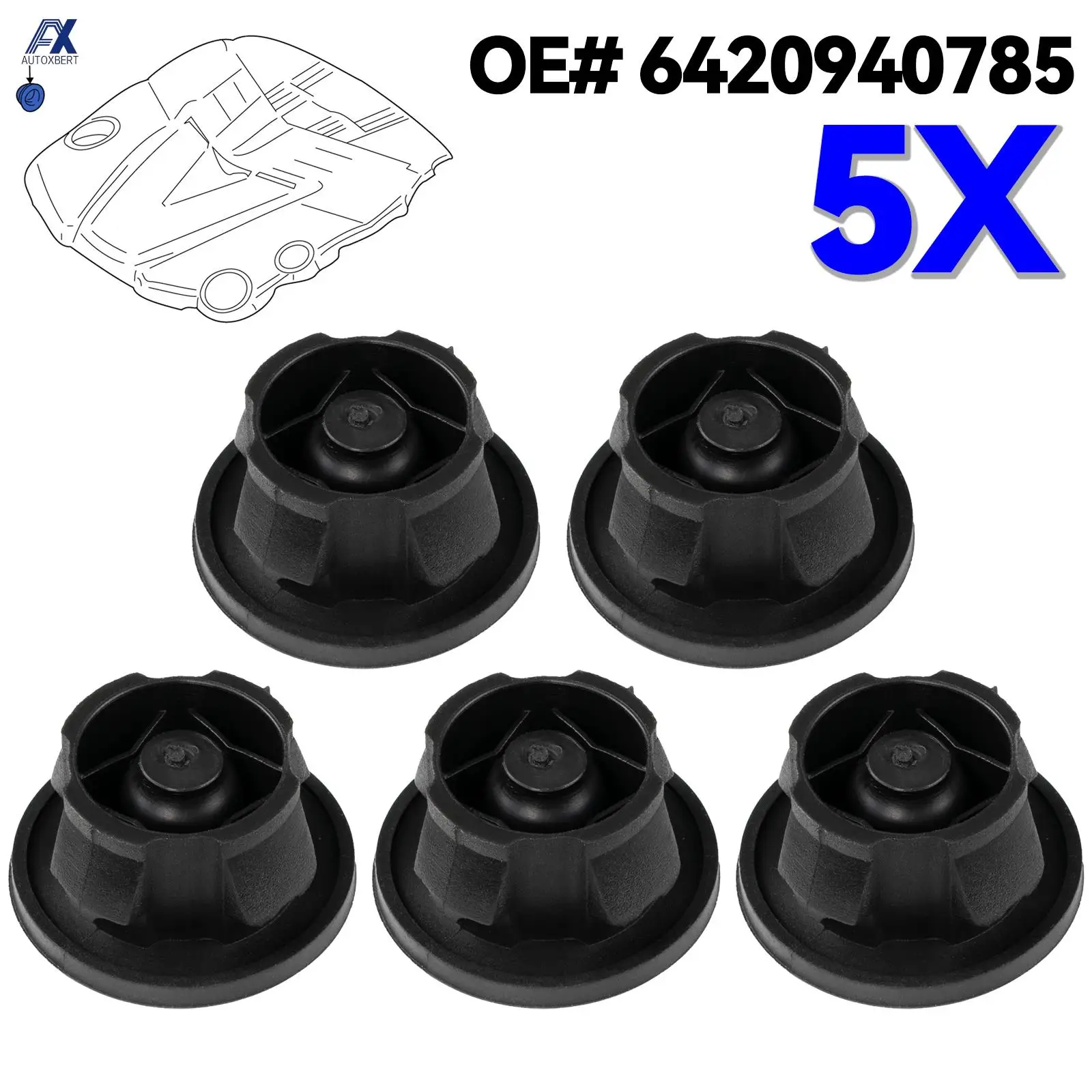 5x-ENGINE-COVER-GROMMETS-BUNG-ABSORBERS-MOUNTING-BUFFER-FOR-MERCEDES ...