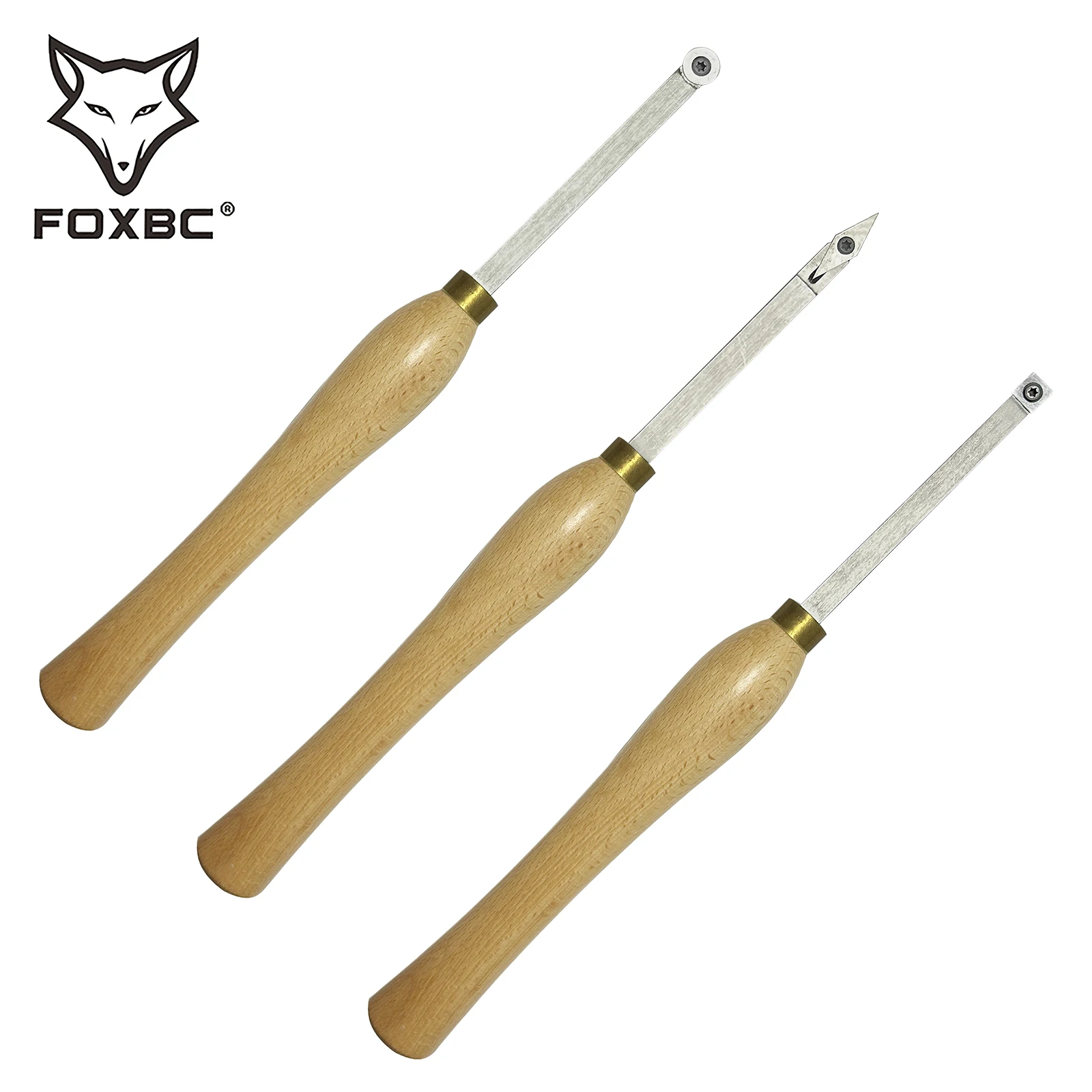 FOXBC 3PCS Mini Lathe Wood Turning Tools Set with Carbide Inserts for ...