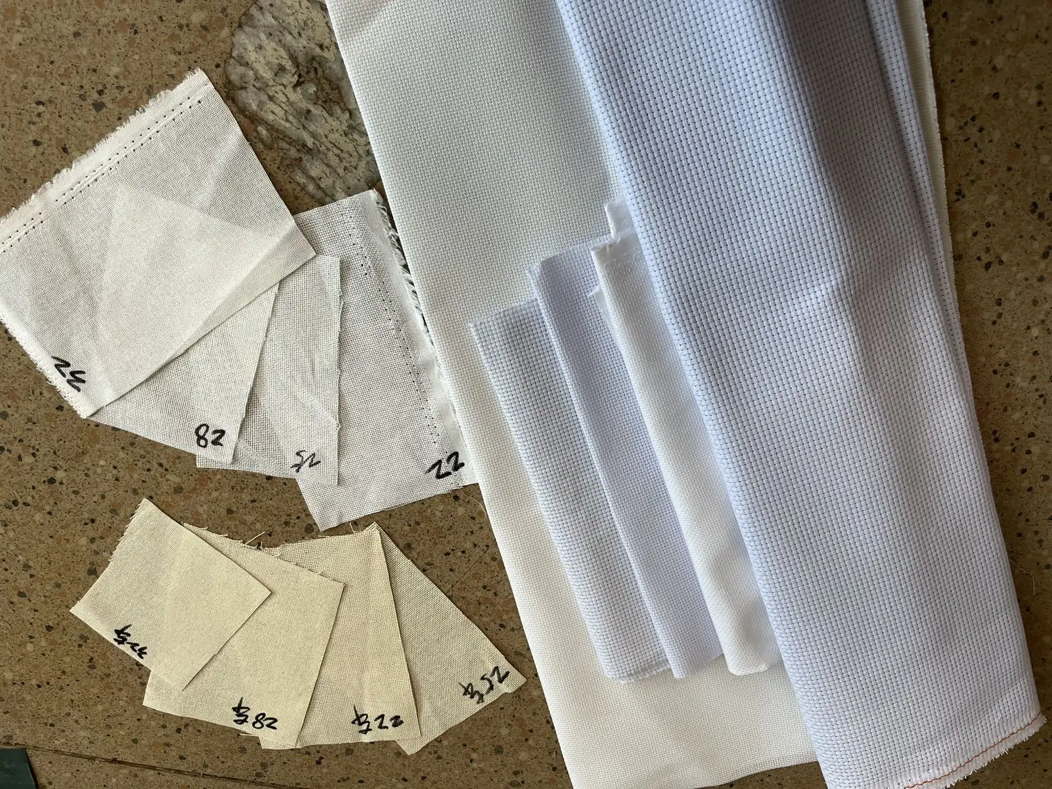 Embroidery Fabric, Cross Stitch Canvas Cloth, White Color, Black Linen ...