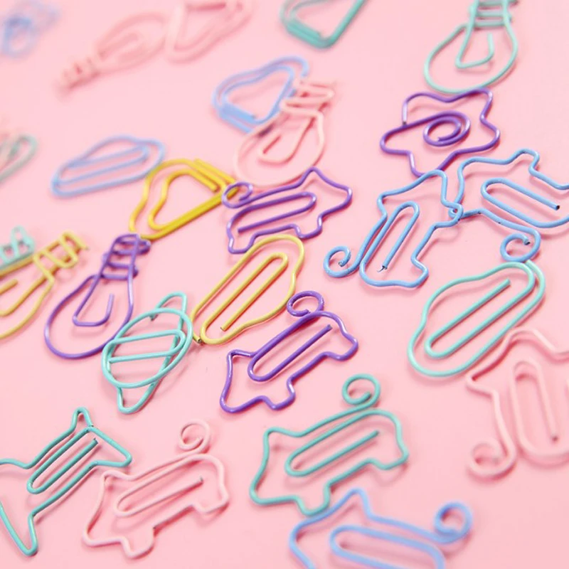 40-Pcs-Mini-Colorful-Metal-Cartoon-Clip-Bookmark-Binder-Clip-Office ...