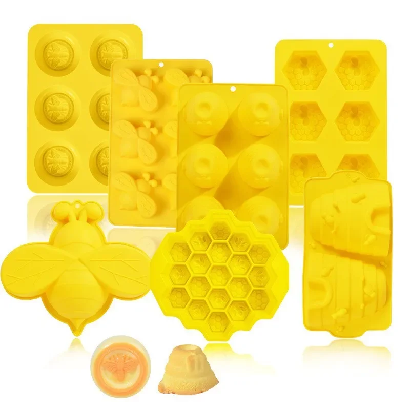 Creative Honey Bee Cake Baking Mold Silicone Honeycomb Cupcake Pudding ...