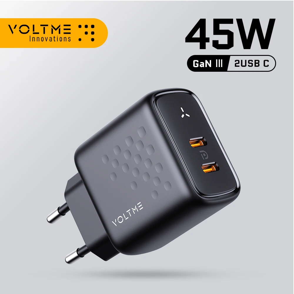 VOLTME-USB-Charger-PD-QC-3-0-Fast-Charger-Quick-Charger-PD-45W-GaN-Dual ...