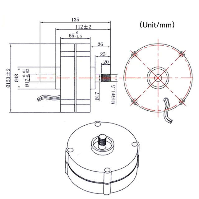 Electric Generator 600W 300W Low Speeds 24V 12V 3 Phase Gearless ...