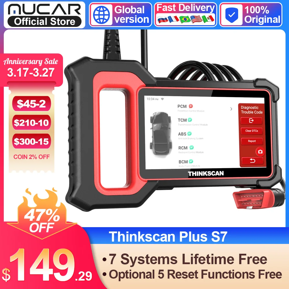 THINKSCAN-PLUS-S7-S6-S4-OBD2-Car-Diagnostic-Tools-Multi-System-Scan-ABS ...