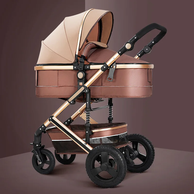New-Luxury-Baby-Stroller-Portable-pushchair-High-Landscape-Reversible ...