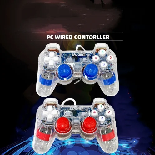 2024-New-Classic-Game-Controller-Transparent-Light-Wired-Game ...