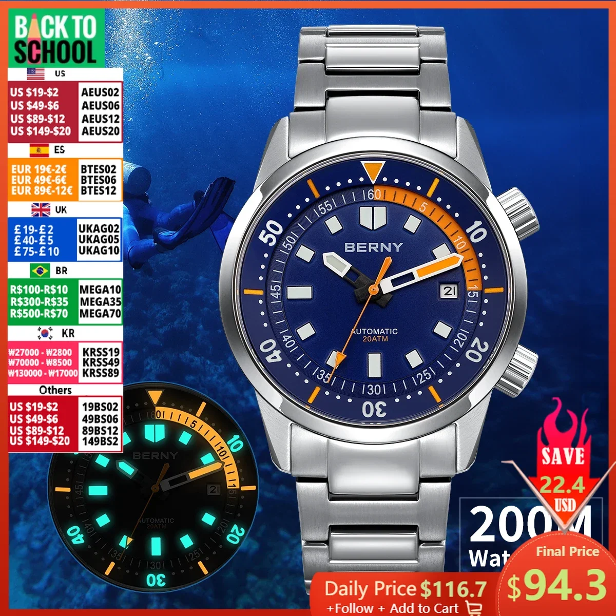 BERNY-Diver-Watches-for-Men-20AMT-Super-Luminous-Automatic-Mechanical ...