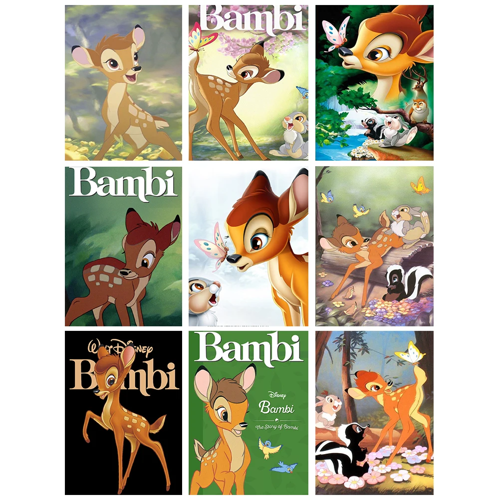 Fawn Bambi Rabbit Cartoon Animal DIY Framed Oil Picture By Numbers ...