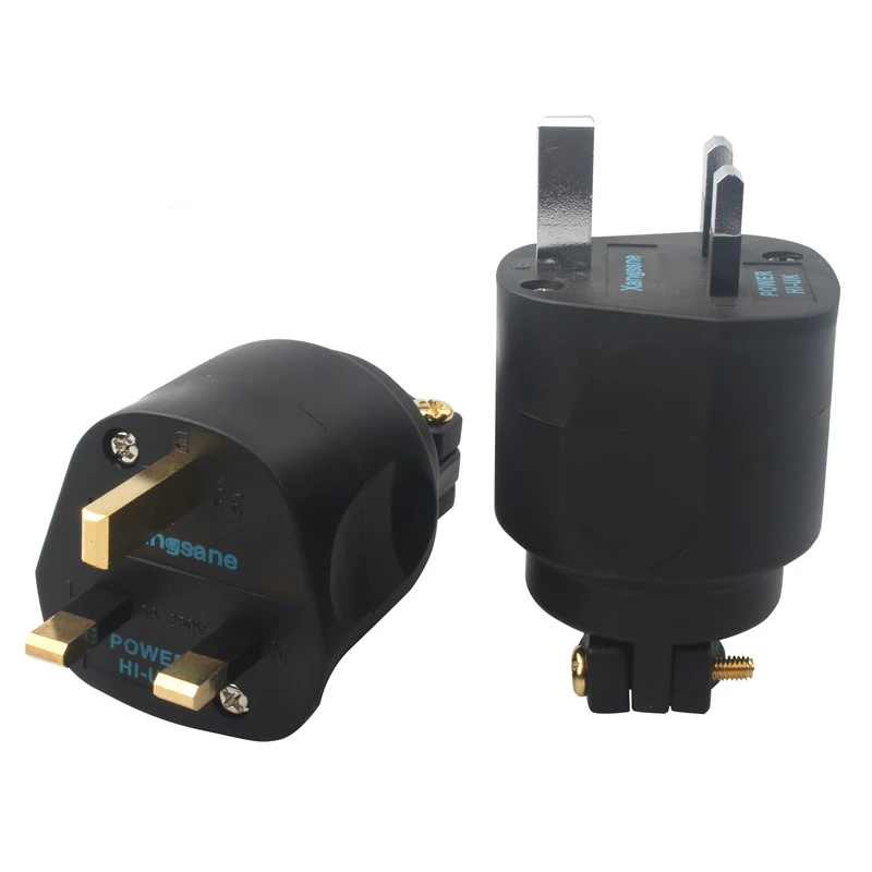 Hi end UK Plug Gold Plated Audiophile Power Cord HiFi Audio Adapter 13A ...