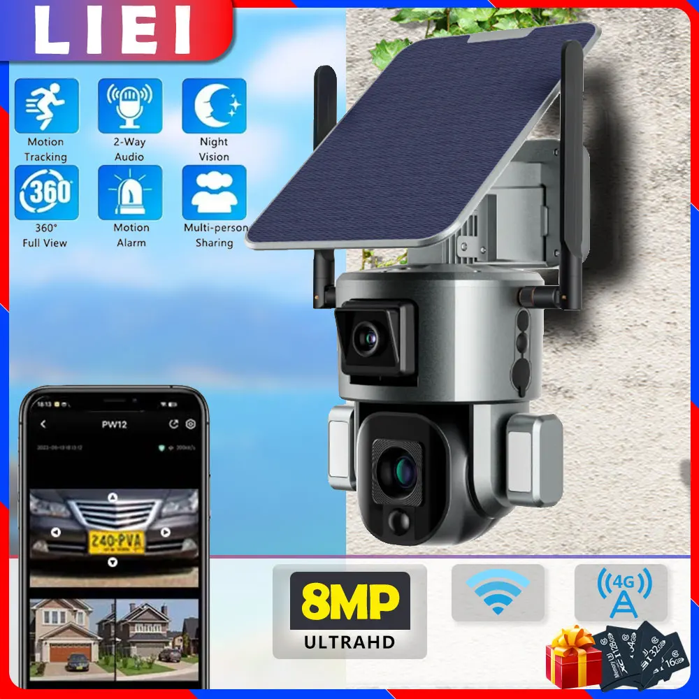 LIEI-8MP-WIFI-4G-PTZ-Solar-Camera-Auto-Tracking-Dual-Lens-IP-camara ...