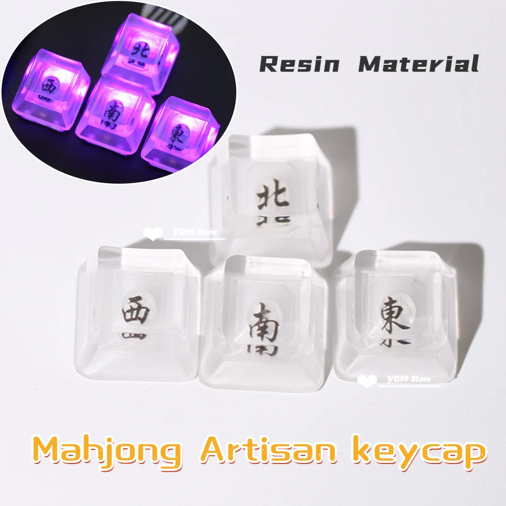 Transparent Mahjong Artisan Resin Keycaps OEM Profile ESC Keys For ...