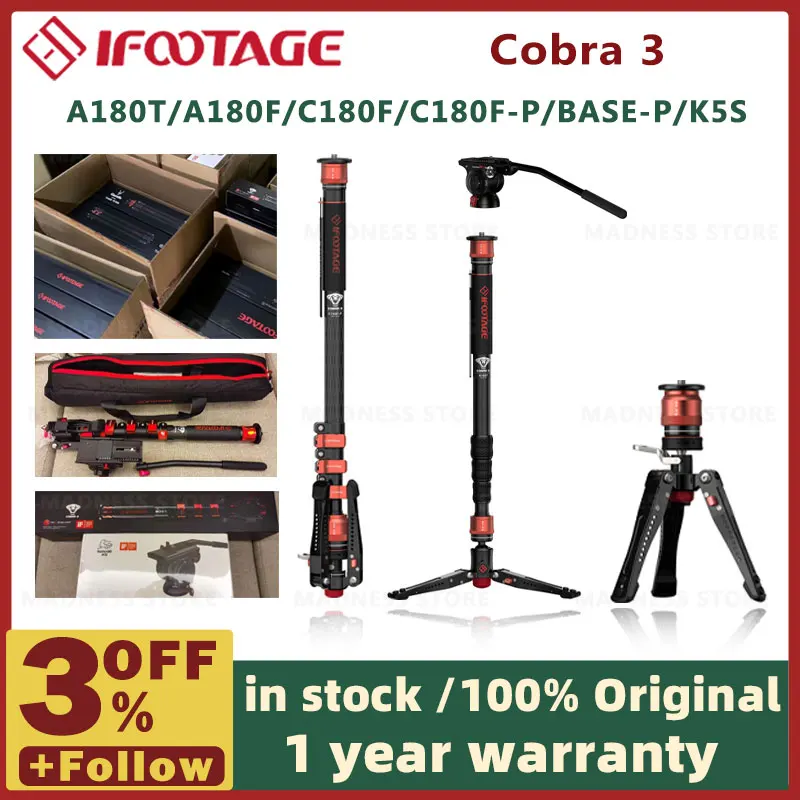 iFootage-Cobra-3-III-CB3-C180F-P-Carbon-Fiber-Monopod-with-Pedal ...