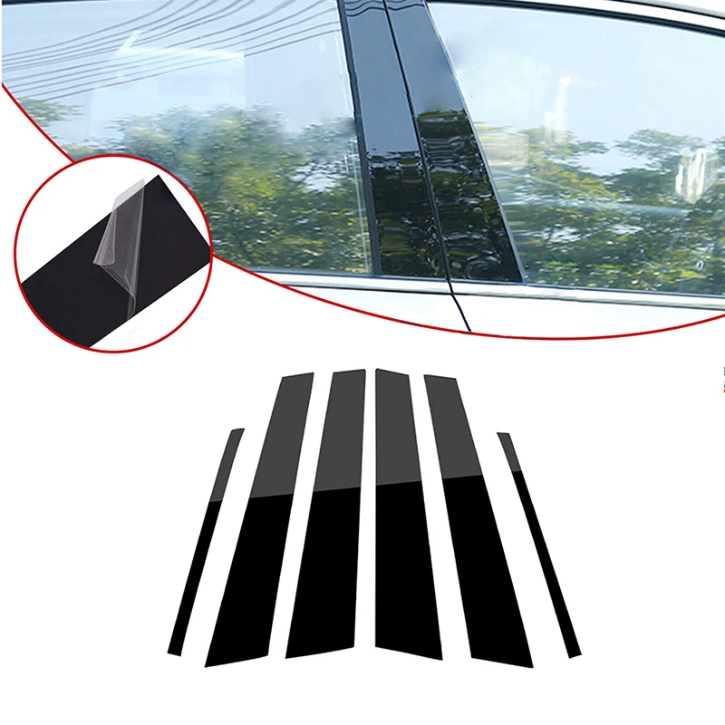 6pcs-Glossy-Black-Car-Window-Door-Column-Center-B-C-Pillar-Post-Cover ...