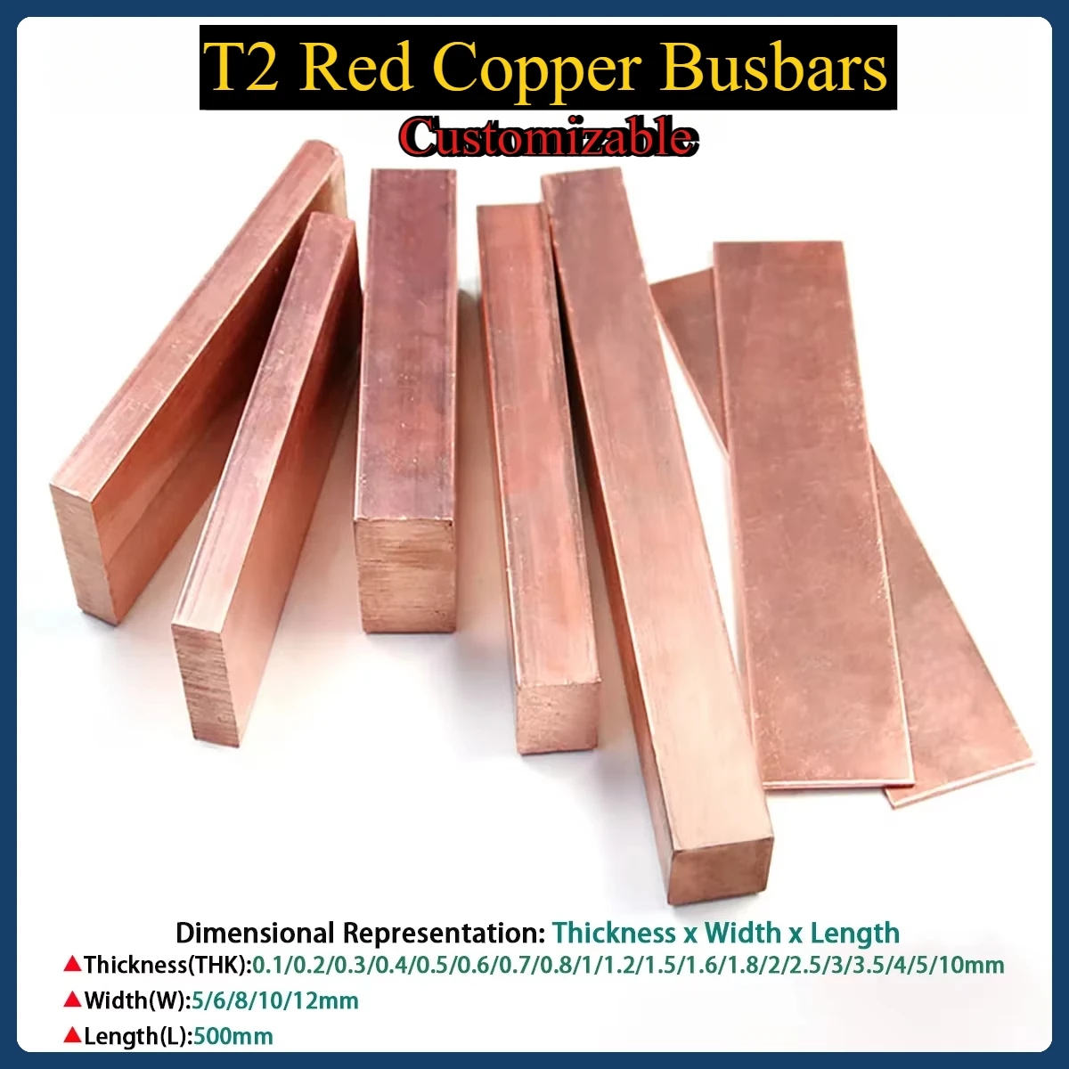 T2 Red Copper Busbars 99.9% Purple Copper Flat Bar Plate Strip ...