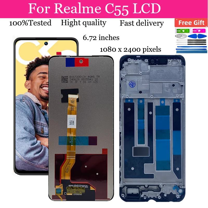 6-72-For-OPPO-Realme-C55-RMX3710-LCD-Display-Touch-Screen-Digitizer-Assembly-RealmeC55-LCD ...