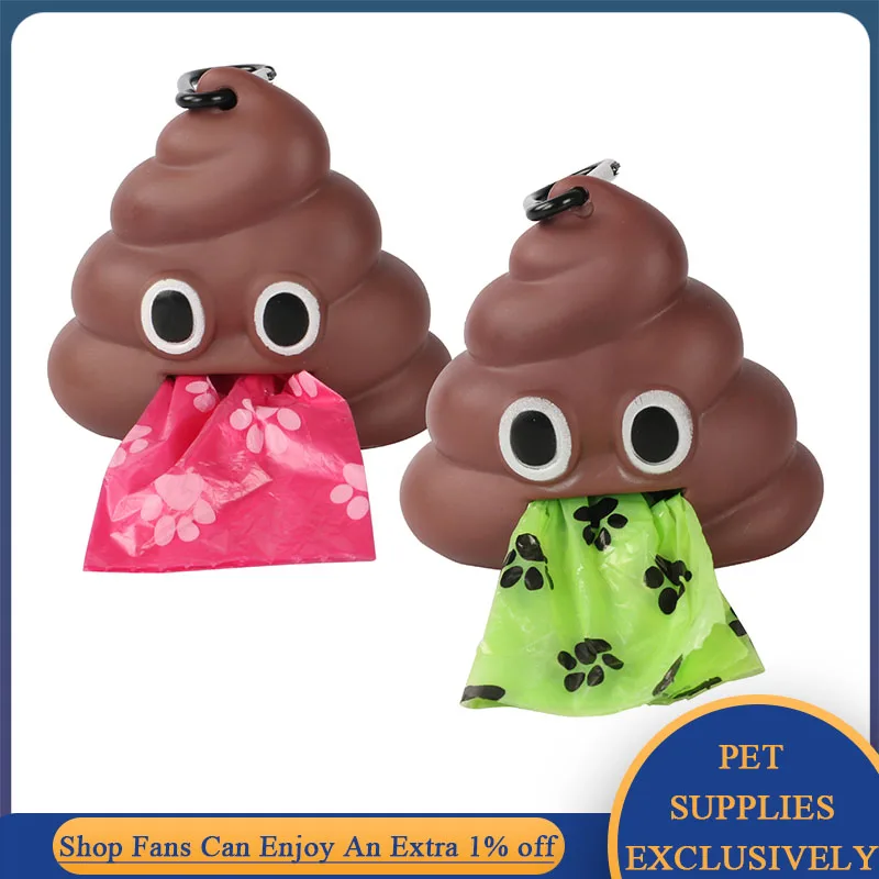 Portable-Dog-Poop-Bags-Dispenser-Holder-Shit-shaped-Trash-Sack-Case ...