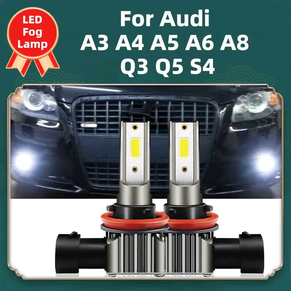 2x H11 H8 6000K White LED Lamp 15000LM Fog Lights 12V Bulbs For Audi A3 ...