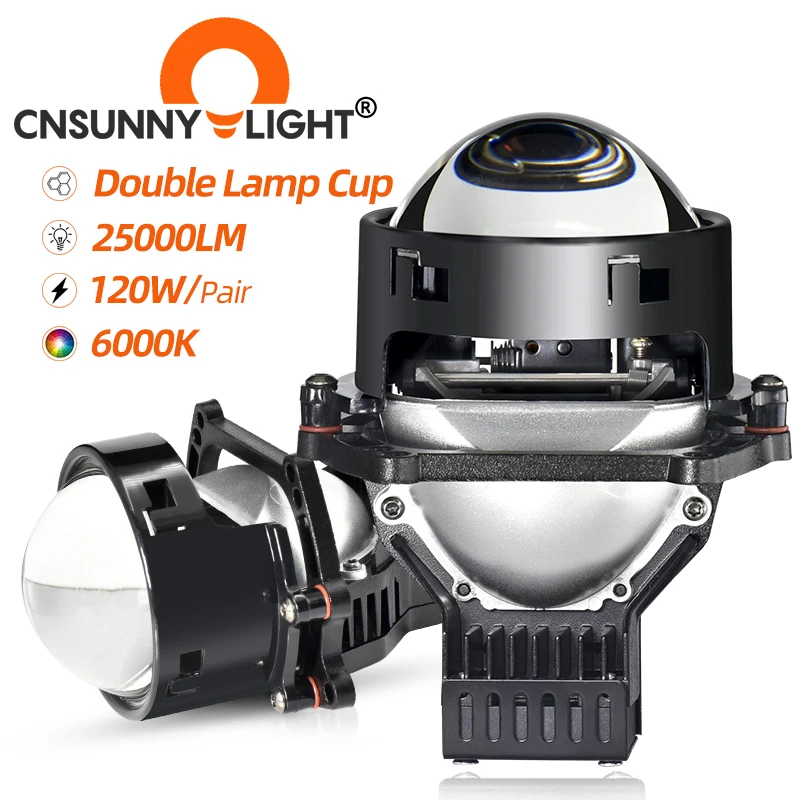 P55 Bi Led Retrofit Projector Lenses 120W 25000LM 3.0inch for Car ...
