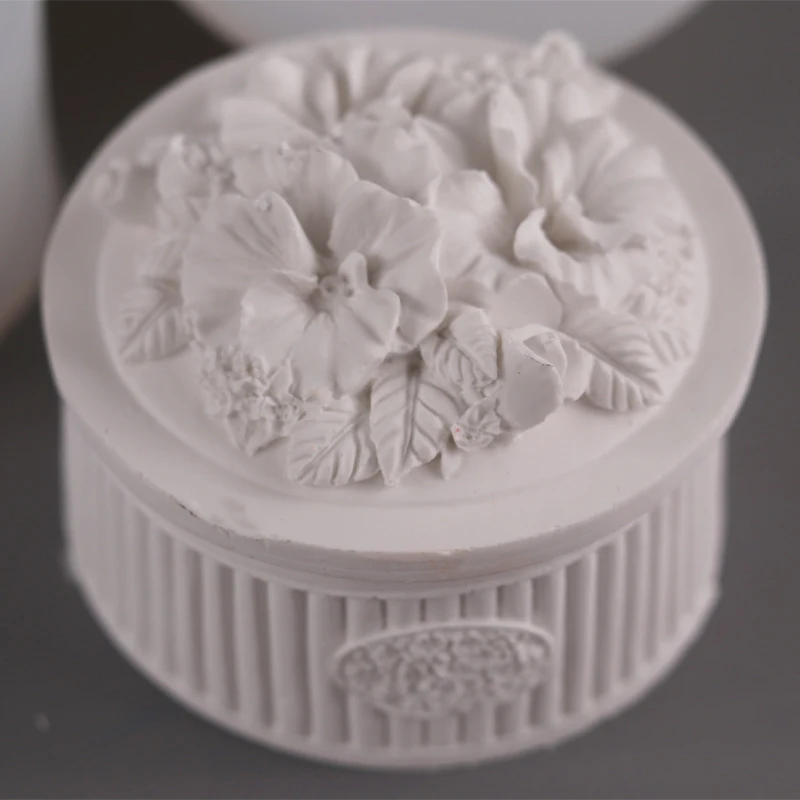 Round-Large-Storage-Jar-Silicone-Mold-Handmade-Rose-Lid-Delicate ...