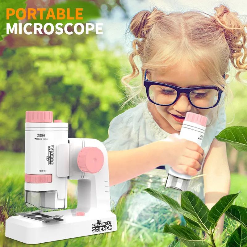 Mini-Children-s-Portable-Microscope-Outdoor-Handheld-with-Base-Science ...