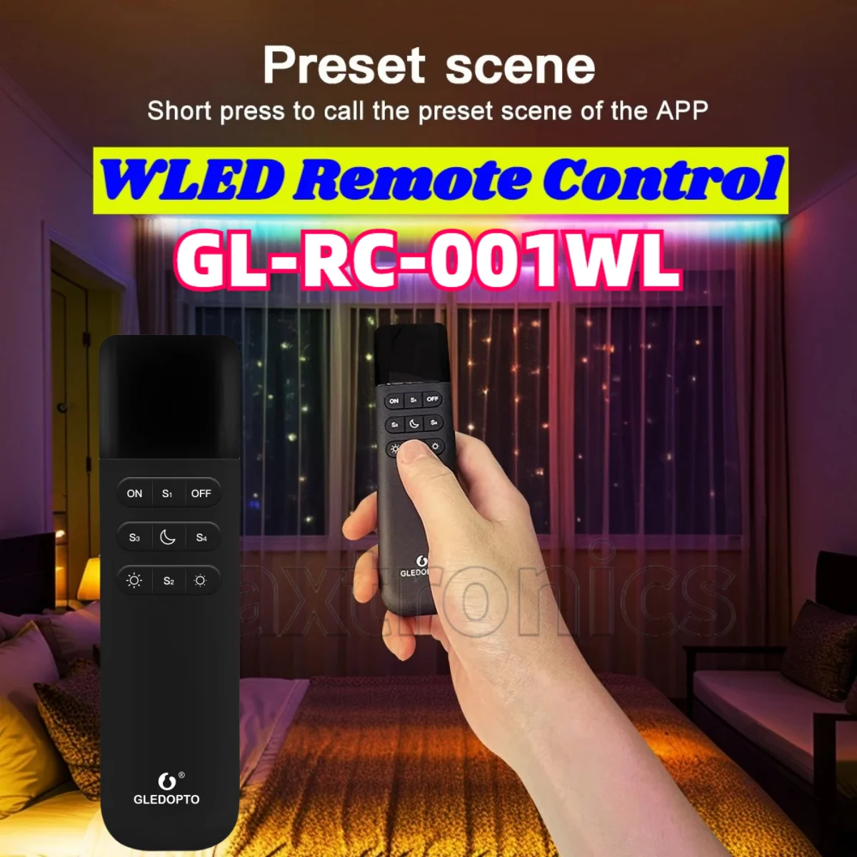GLEDOPTO WLED Remote Control 50M Distance ﻿RGB IC LED ESP NOW APP WiFi ...
