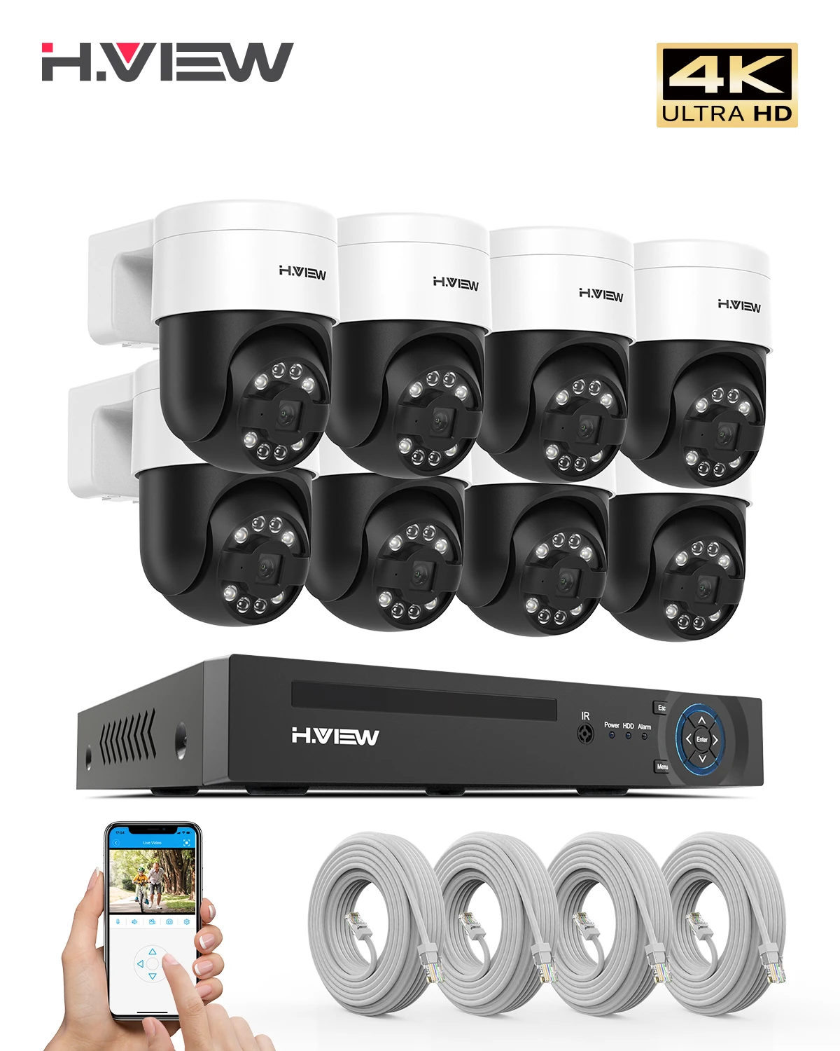 H-view-8Ch-4K-5MP-8MP-Cctv-Security-PTZ-Cameras-System-Home-Video ...