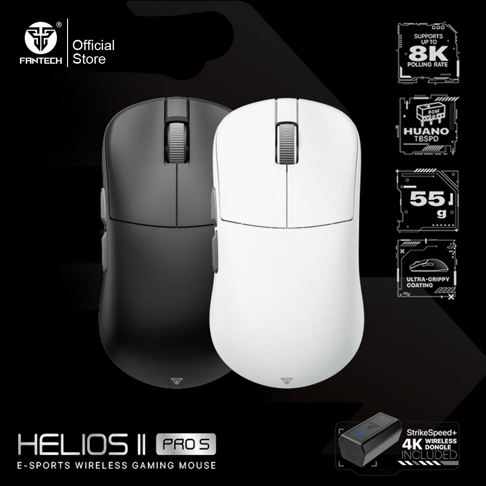 FANTECH-HELIOS-II-PRO-S-Wireless-Gaming-Mouse-8K-Polling-Rate-PAW3395 ...